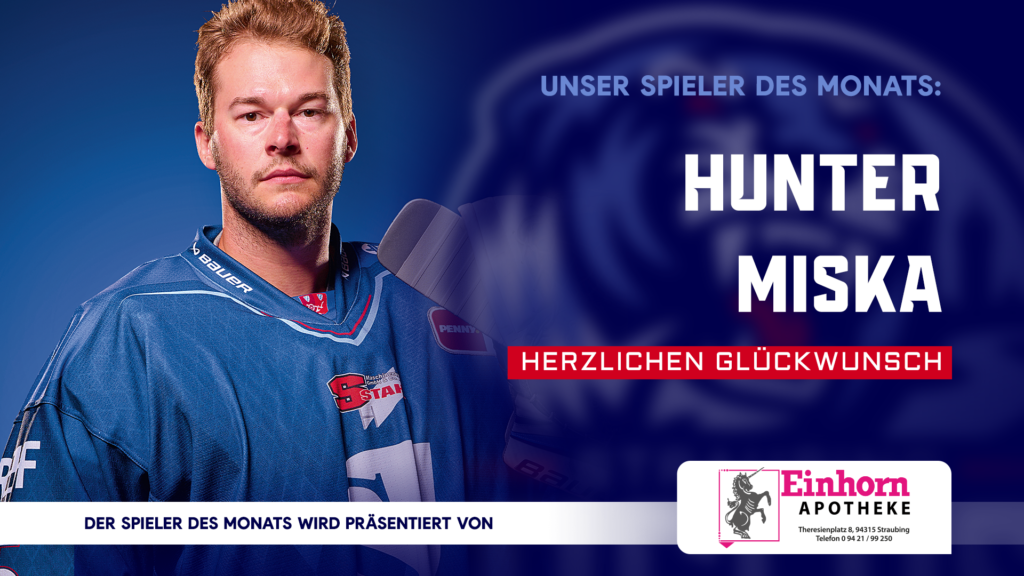 Hunter Miska ist Spieler des Monats Januar - Straubing Tigers